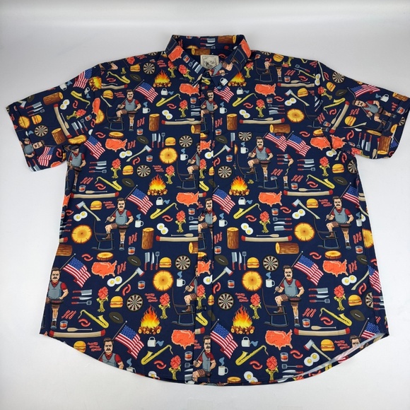 RSVLTS | Shirts | Rsvlts Mens Size 3xl Parks And Rec Ron Swanson Short Sleeve Button Up Shirt ...
